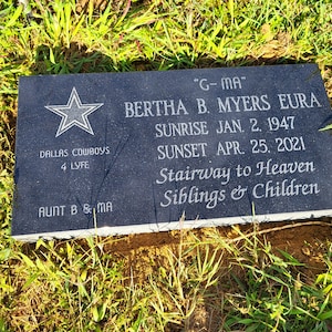 Flat Grave Marker Headstone, Personalized 24x12x3 Standard Memorial ...