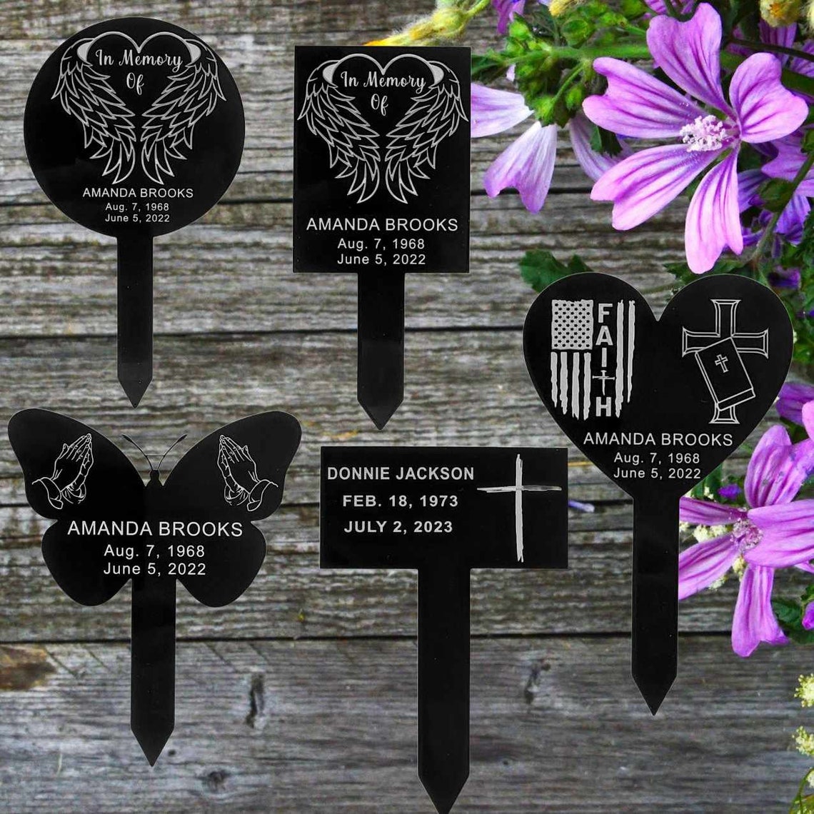 Acrylic Grave Site Marker, Temporary Grave Marker, Laser Cut Acrylic ...