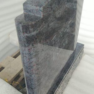 Premium Bahama Blue Granite Headstone Memorial Cemetery Grave Marker ...