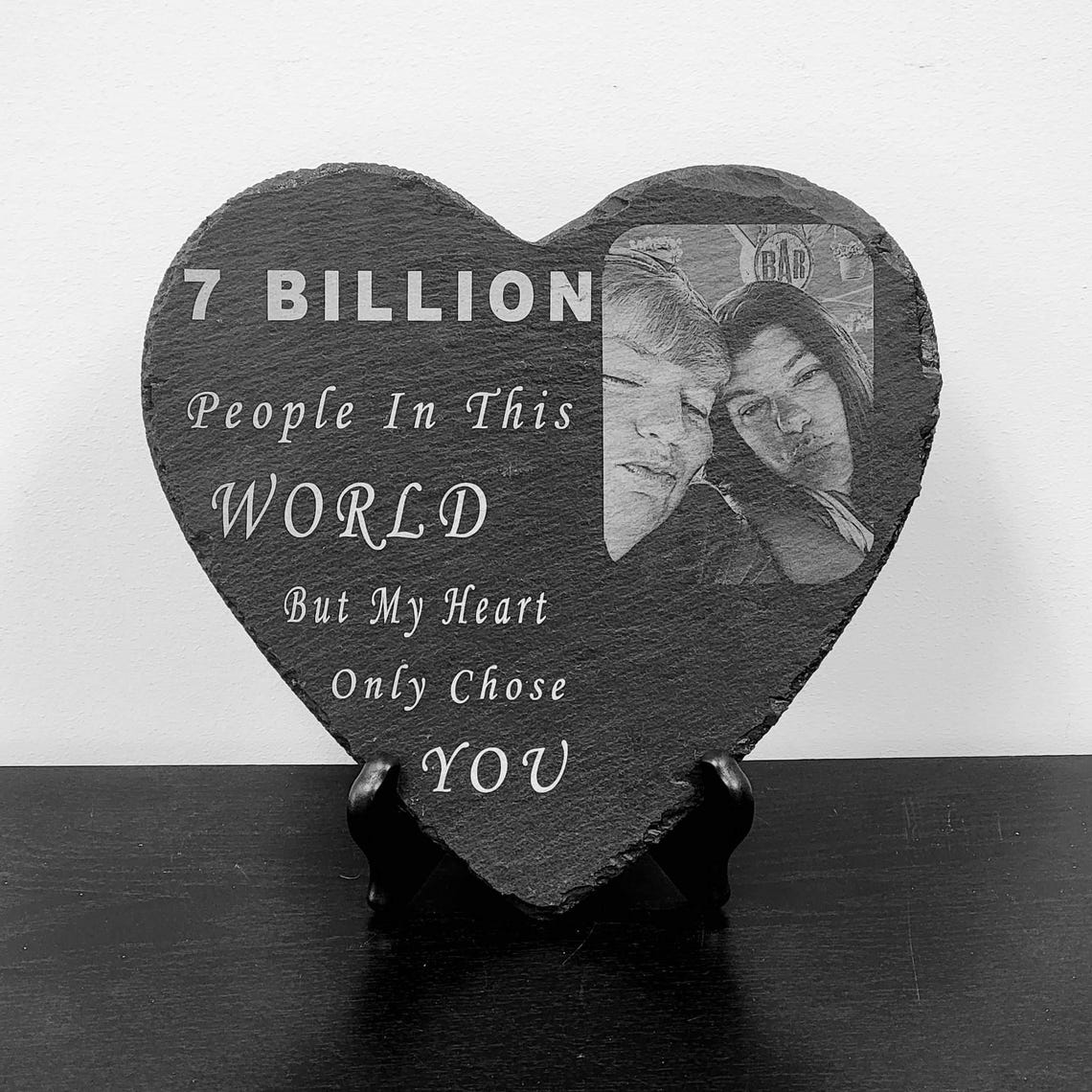 Custom Laser Engraved Slate Heart Memorial Plaque: Garden Stone - Etsy