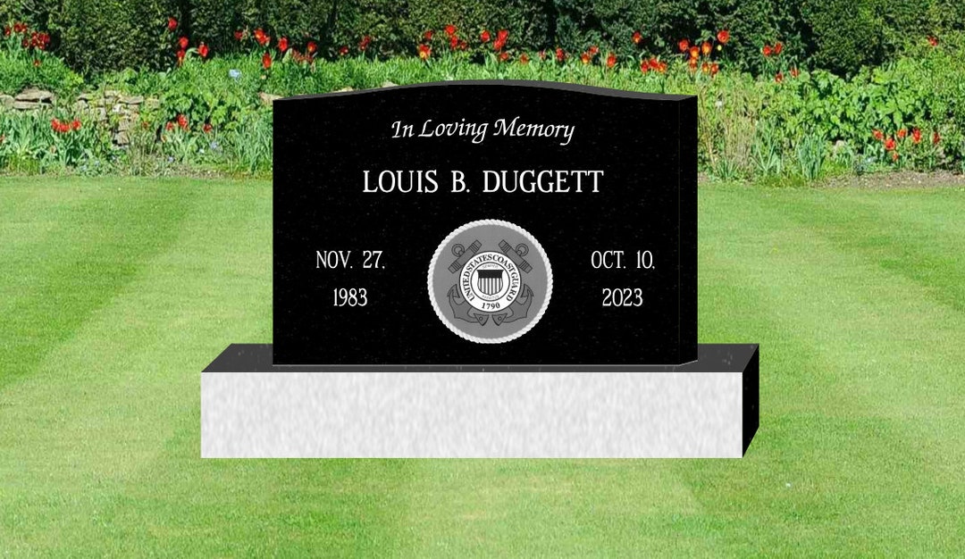 Laser Engraved Mini Upright Headstone Custom Grave Marker Jet Black ...