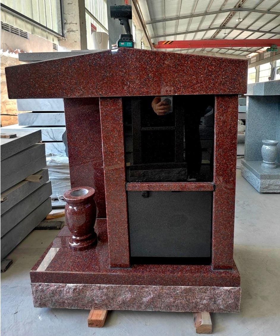 Customized Granite 2 Niche Columbarium for Cremation Urns, Private ...