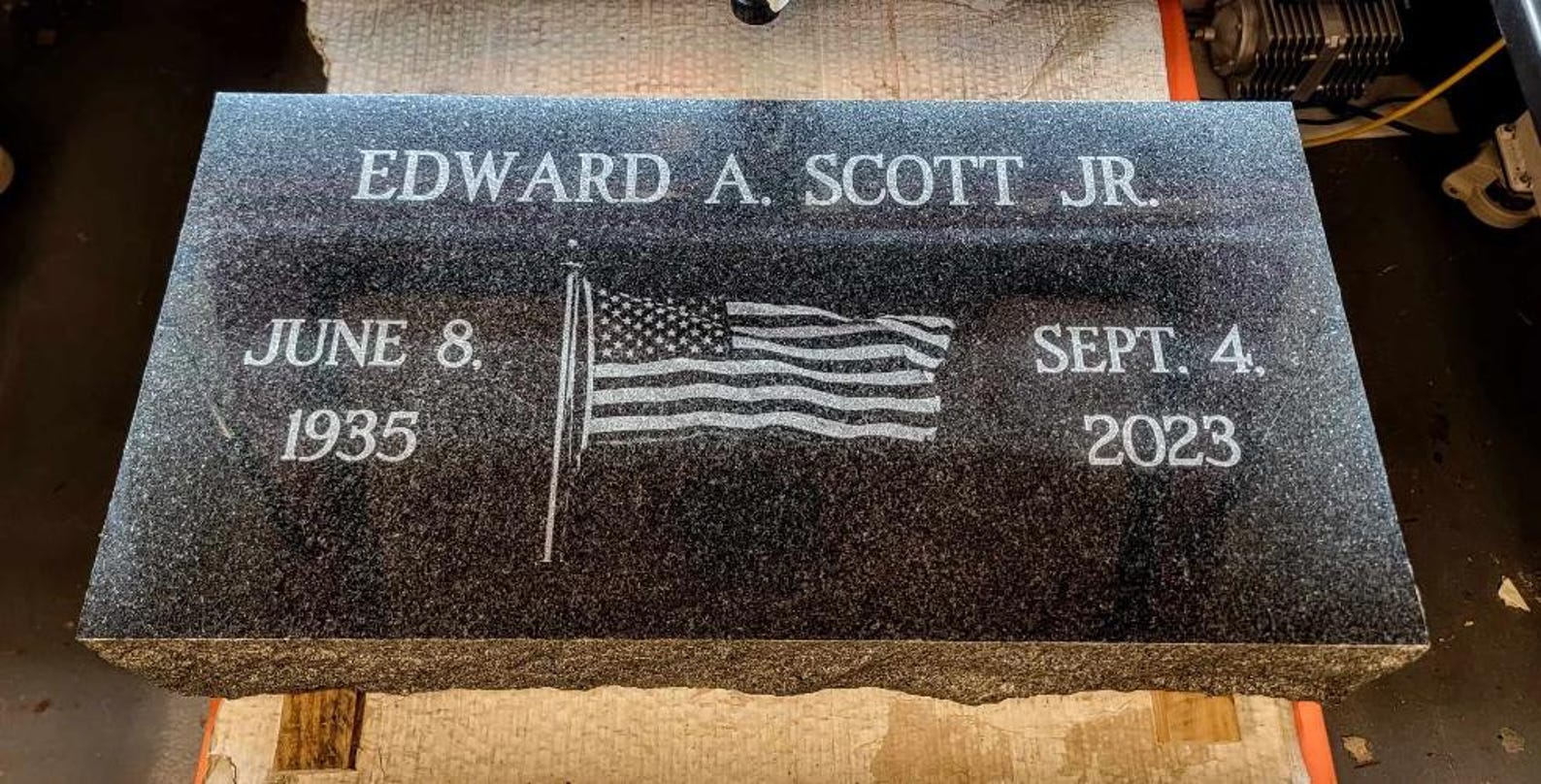 Flat Grave Marker Headstone, Personalized 24x12x3 Standard Memorial ...
