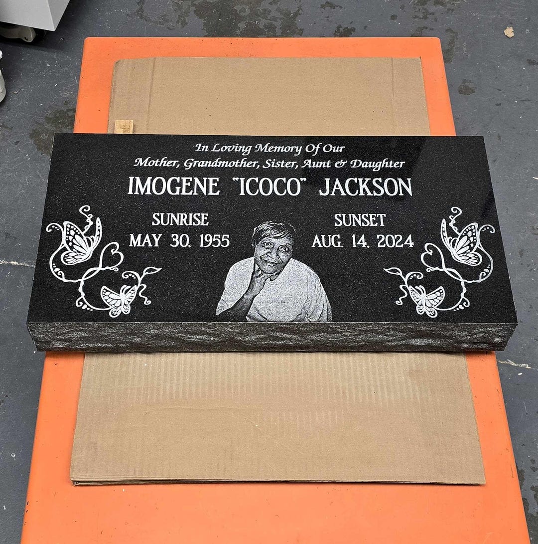 Flat Grave Marker Headstone, Personalized 24x12x4" Standard Memorial ...