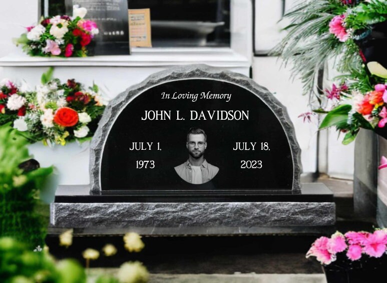 Personalized Mini Upright Cemetery Headstone, Custom Grave Marker ...