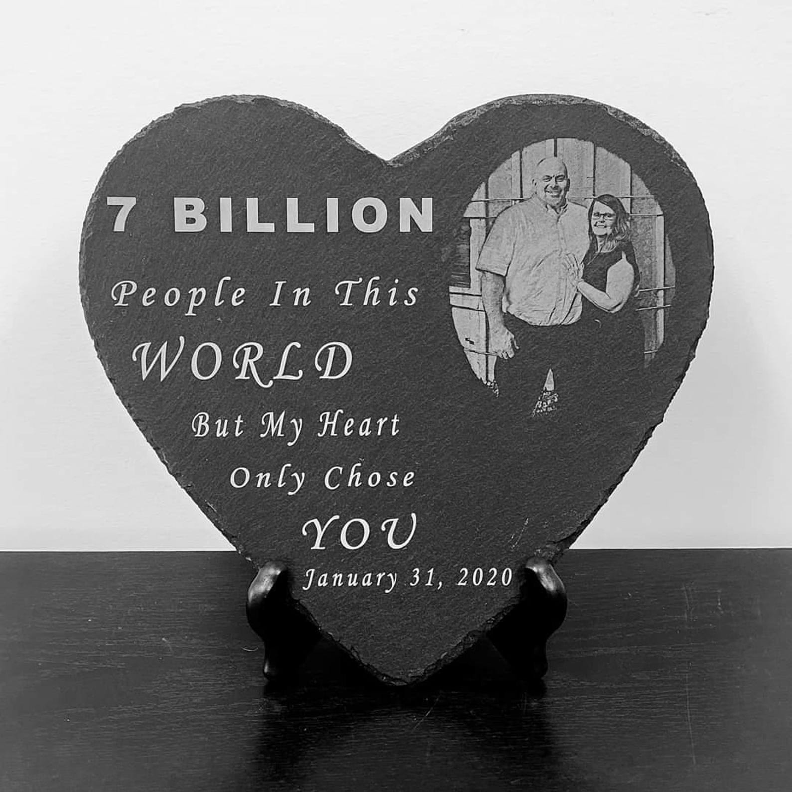 Custom Laser Engraved Slate Heart Memorial Plaque: Garden Stone - Etsy