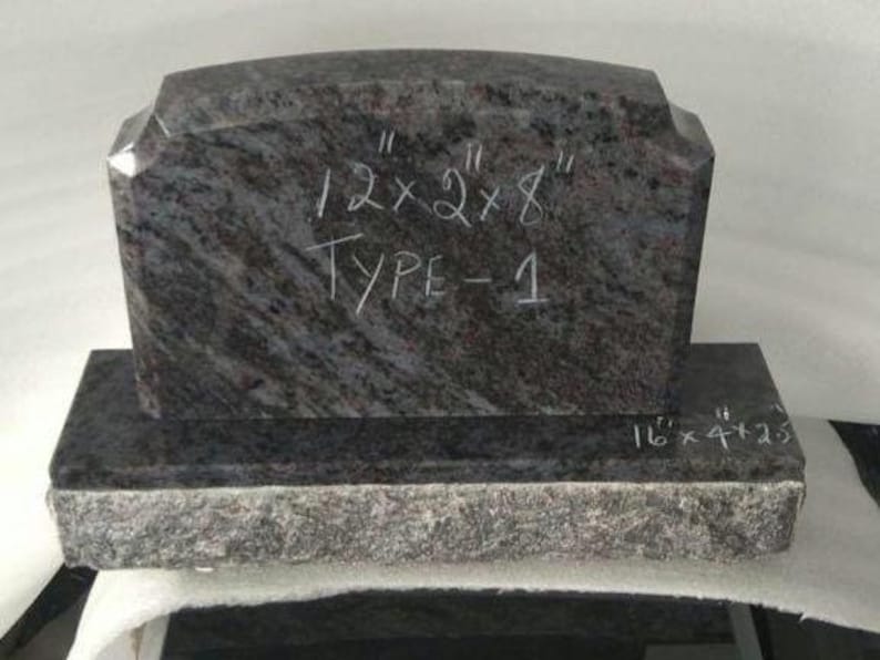 Bahama Blue Granite Memorial Headstone: Custom Engraved Grave Marker ...