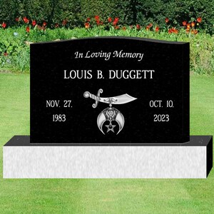 Laser Engraved Mini Upright Headstone | Custom Grave Marker | Jet Black ...