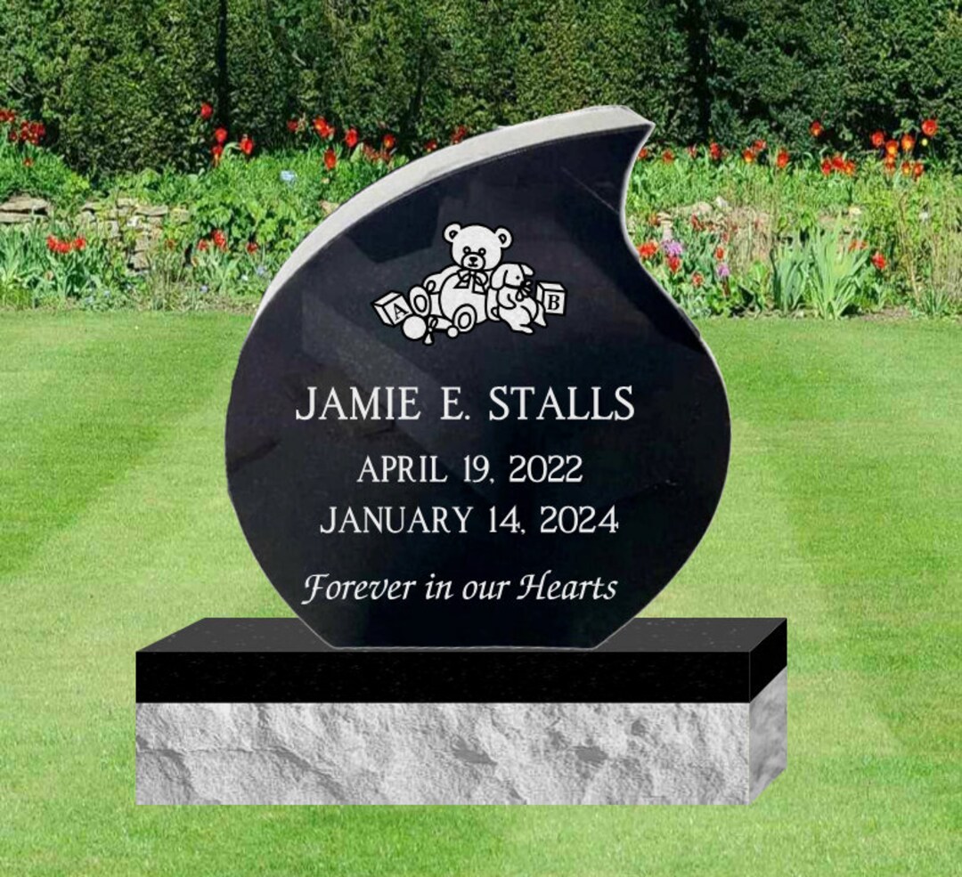 Economonument™ Infant Teardrop Headstone Grave Marker, Customizable and ...