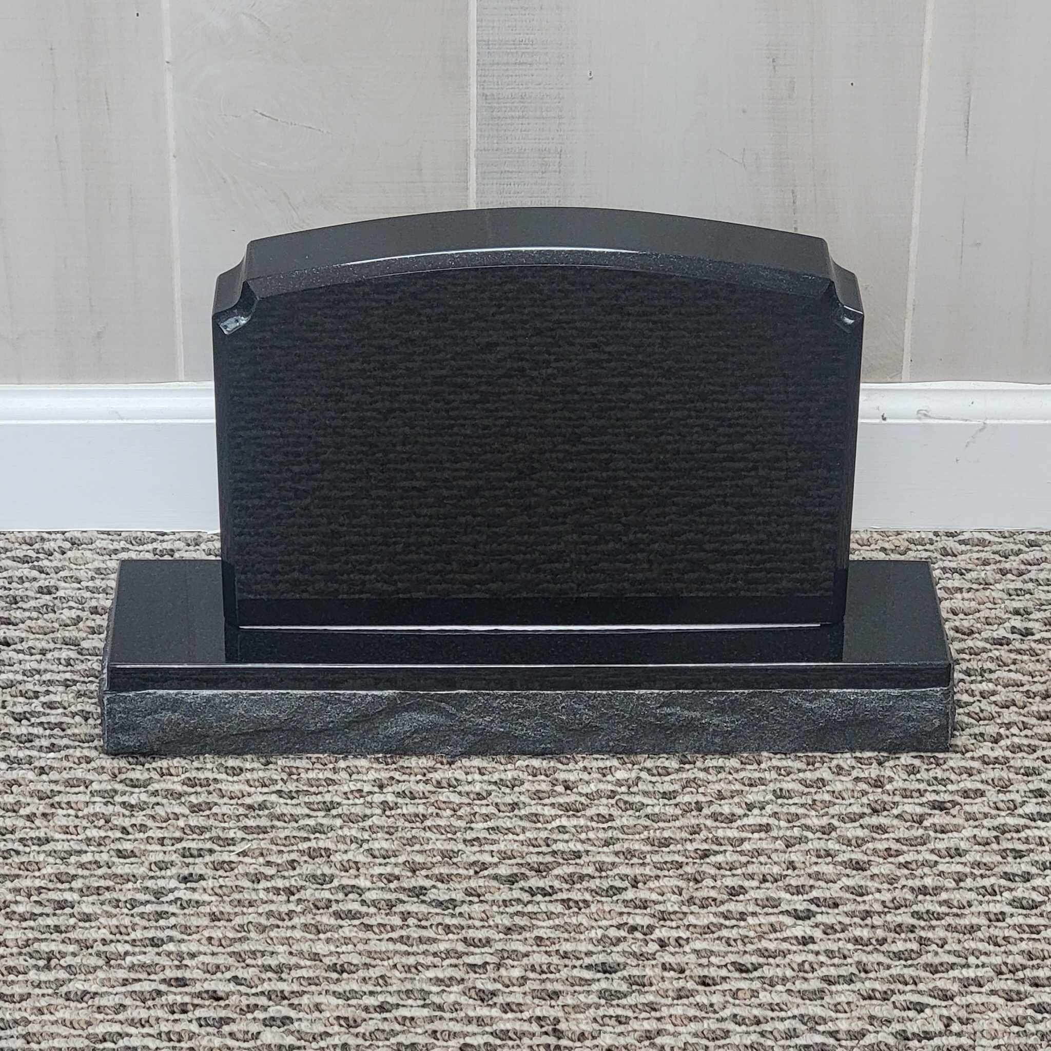 Laser Engraved Mini Upright Headstone Custom Grave Marker Jet Black ...