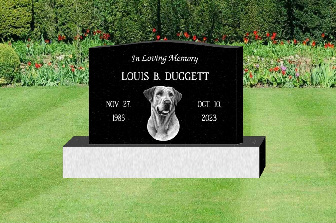 Laser Engraved Mini Upright Headstone Custom Grave Marker Jet Black ...