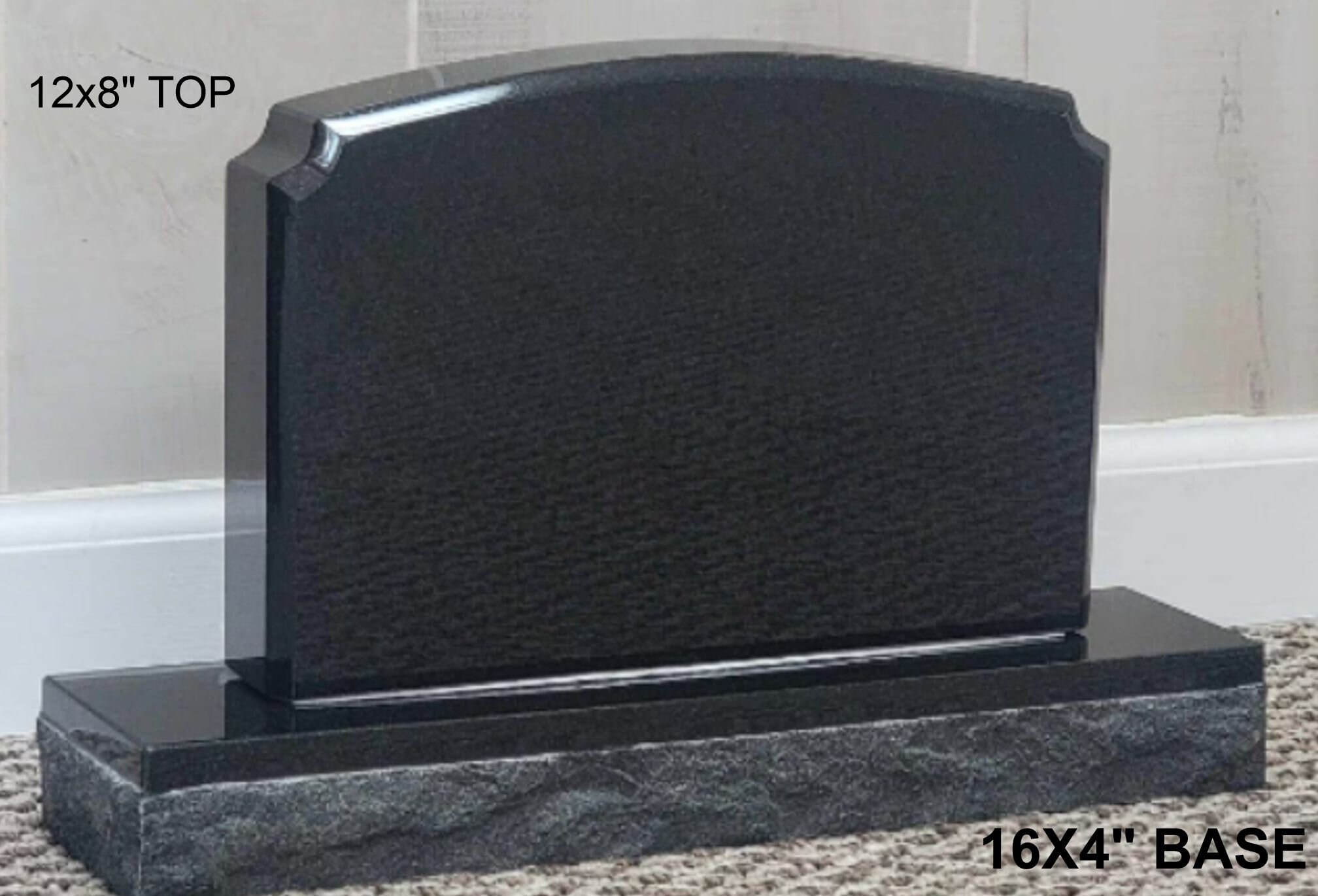 Laser Engraved Mini Upright Headstone Custom Grave Marker Jet Black ...