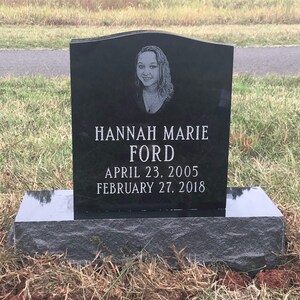 Economy Laser Engraved Black Granite Headstone With Portrait - Etsy