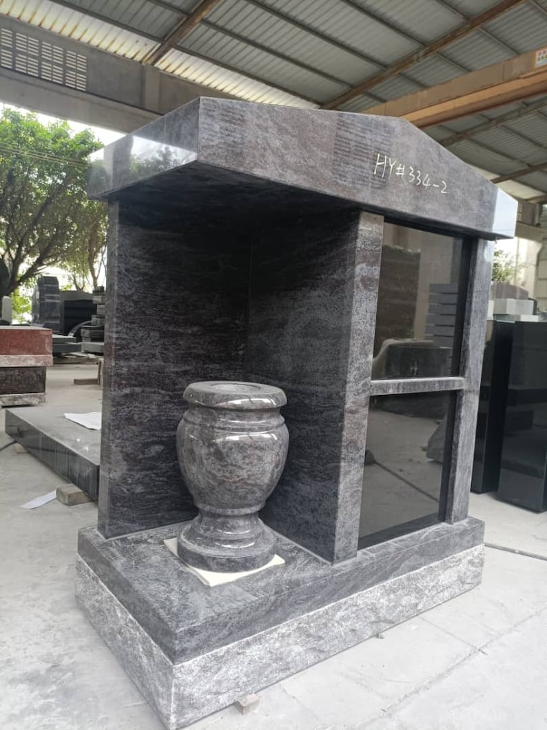 Customized Granite 2 Niche Columbarium for Cremation Urns, Private ...