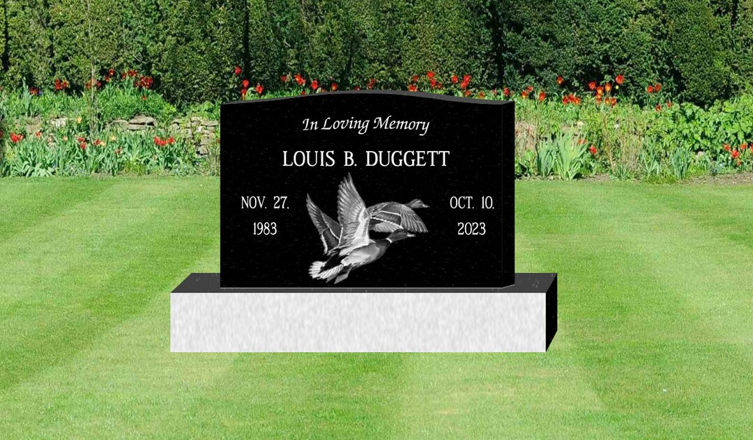 Laser Engraved Mini Upright Headstone Custom Grave Marker Jet Black ...