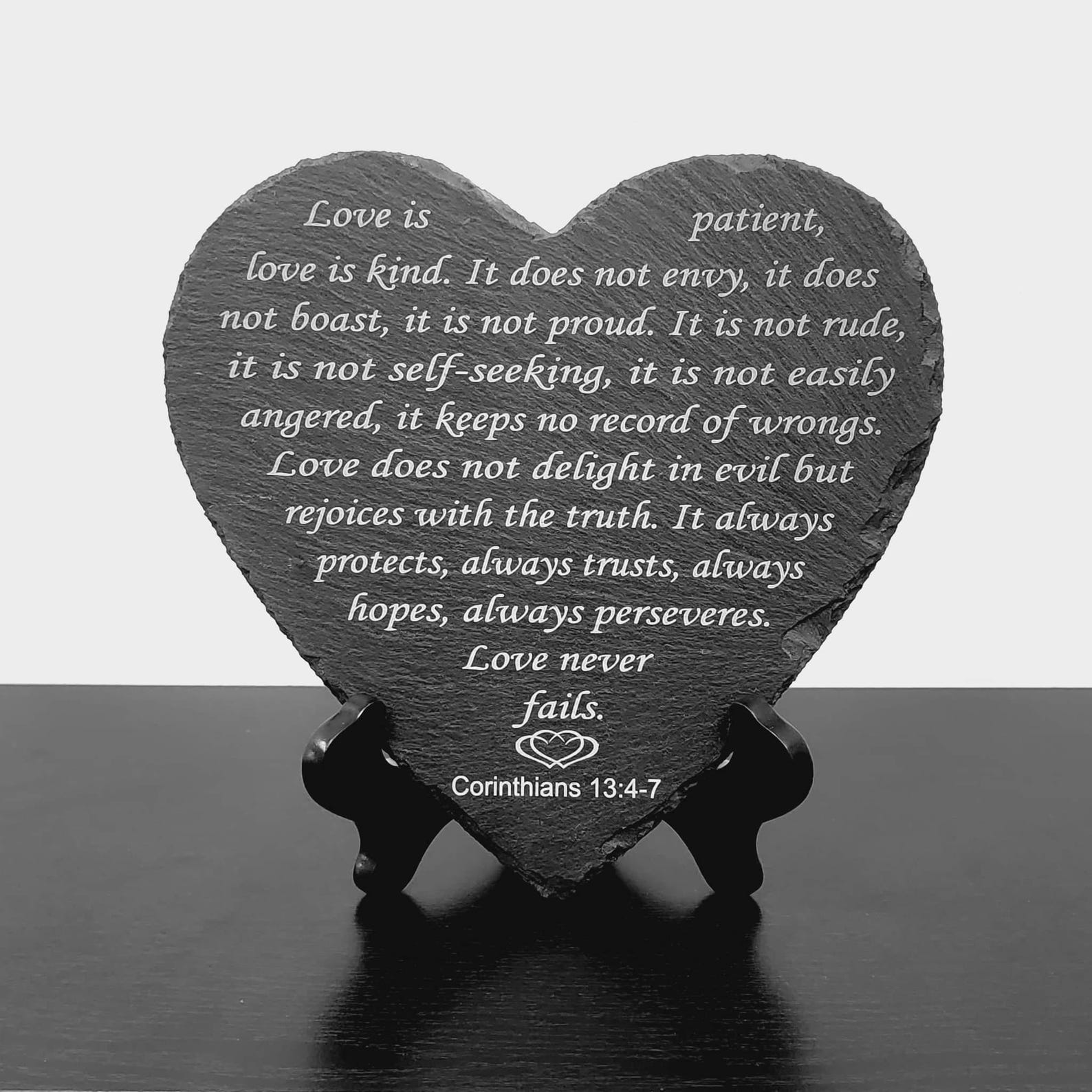 Custom Laser Engraved Slate Heart Memorial Plaque: Garden Stone - Etsy