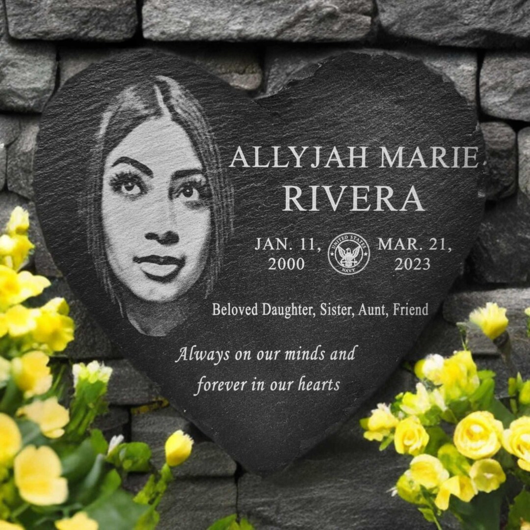 Custom Laser Engraved Slate Heart Memorial Plaque: Garden Stone - Etsy