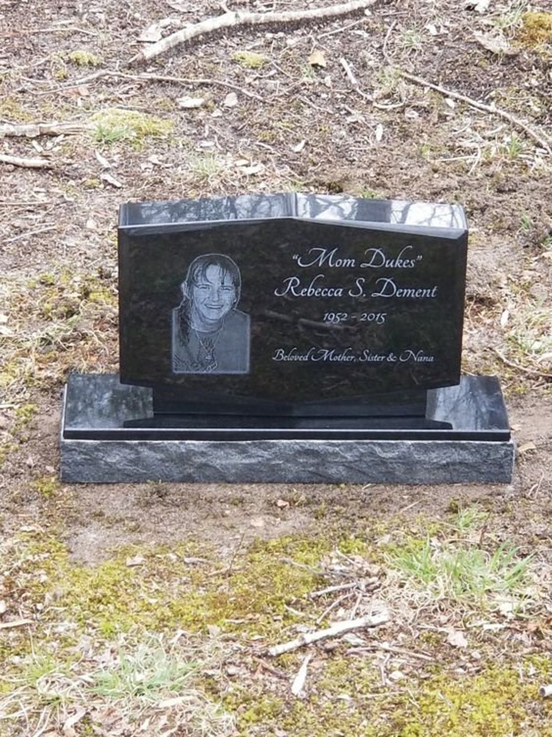 Personalized Laser Engraved Mini Upright Black Granite Headstone ...