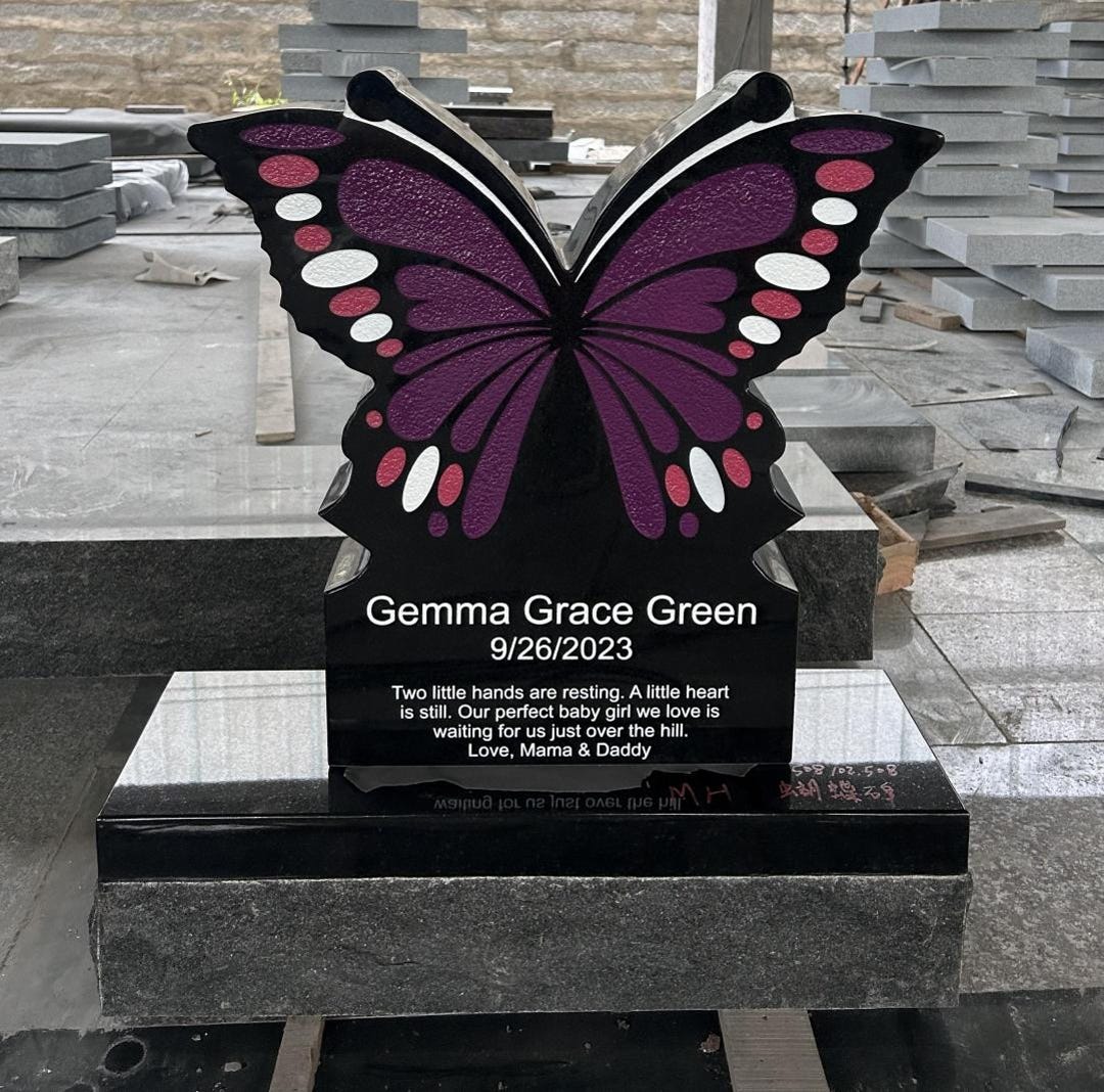 Economonument™ Butterfly Headstone 18x20 Custom Headstone Personalized ...