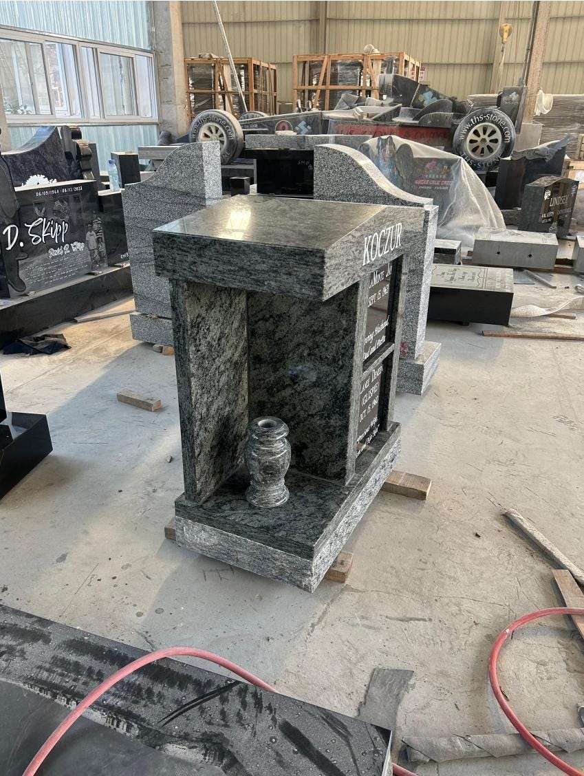 Customized Granite 2 Niche Columbarium for Cremation Urns, Private ...