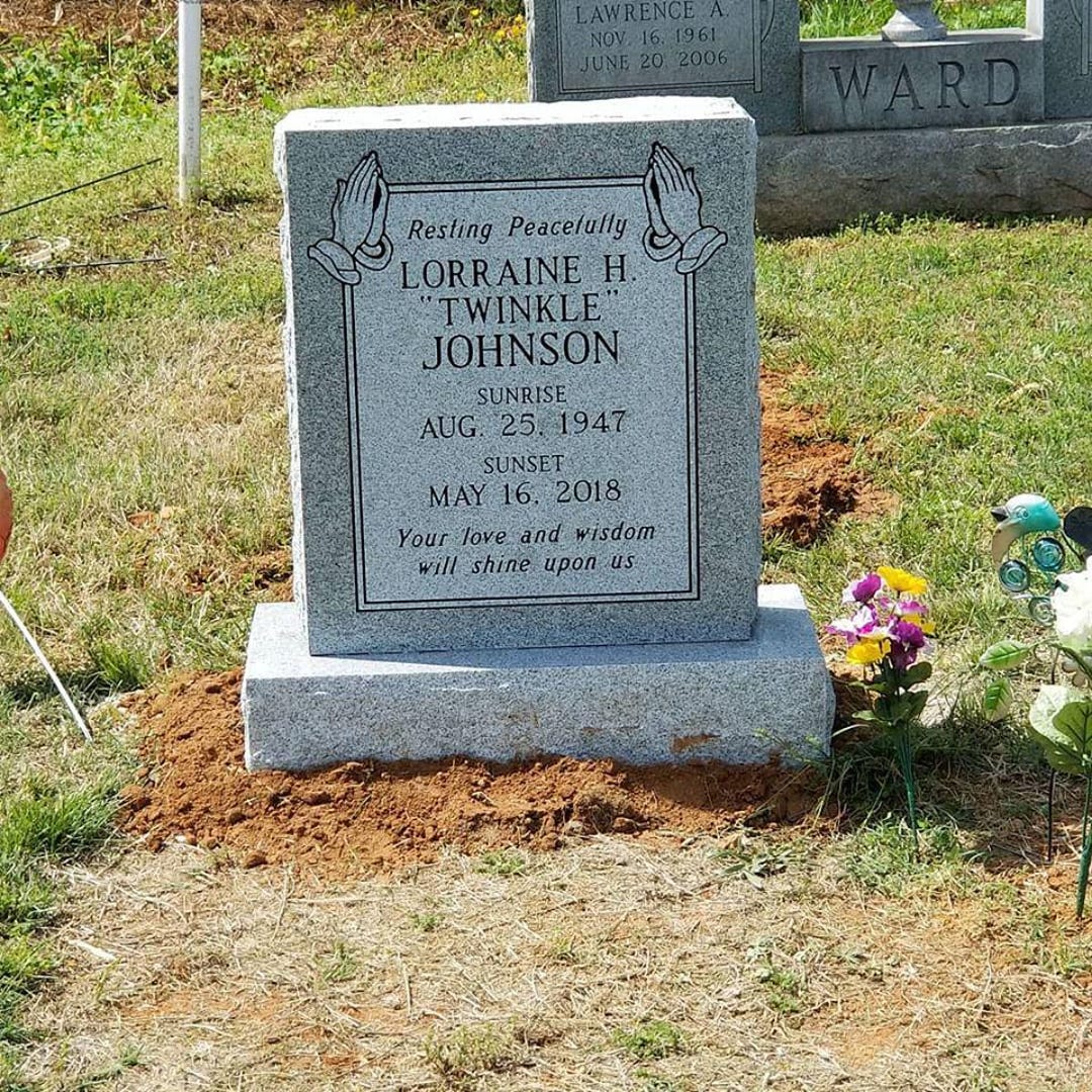 Premium Gray Granite Single Upright Headstone Grave Marker, Cemetery ...