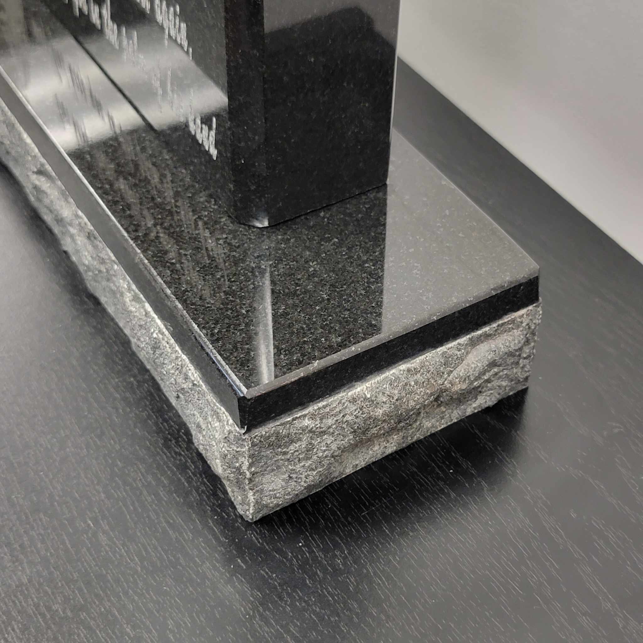 Laser Engraved Mini Upright Headstone Custom Grave Marker Jet Black ...