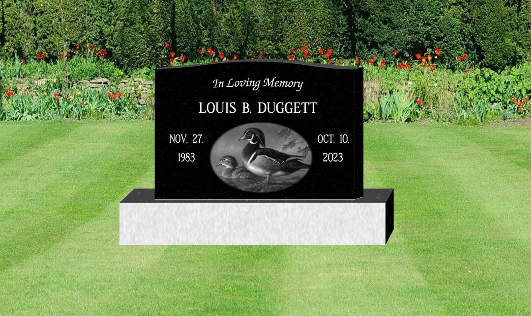Laser Engraved Mini Upright Headstone | Custom Grave Marker | Jet Black ...