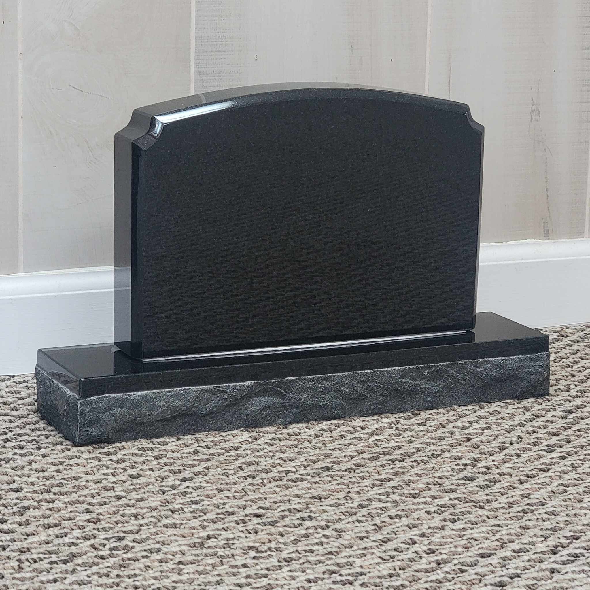 Laser Engraved Mini Upright Headstone Custom Grave Marker Jet Black ...