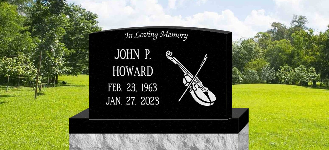 Black Granite Upright Headstone Mini Memorial Laser Engraved Grave ...