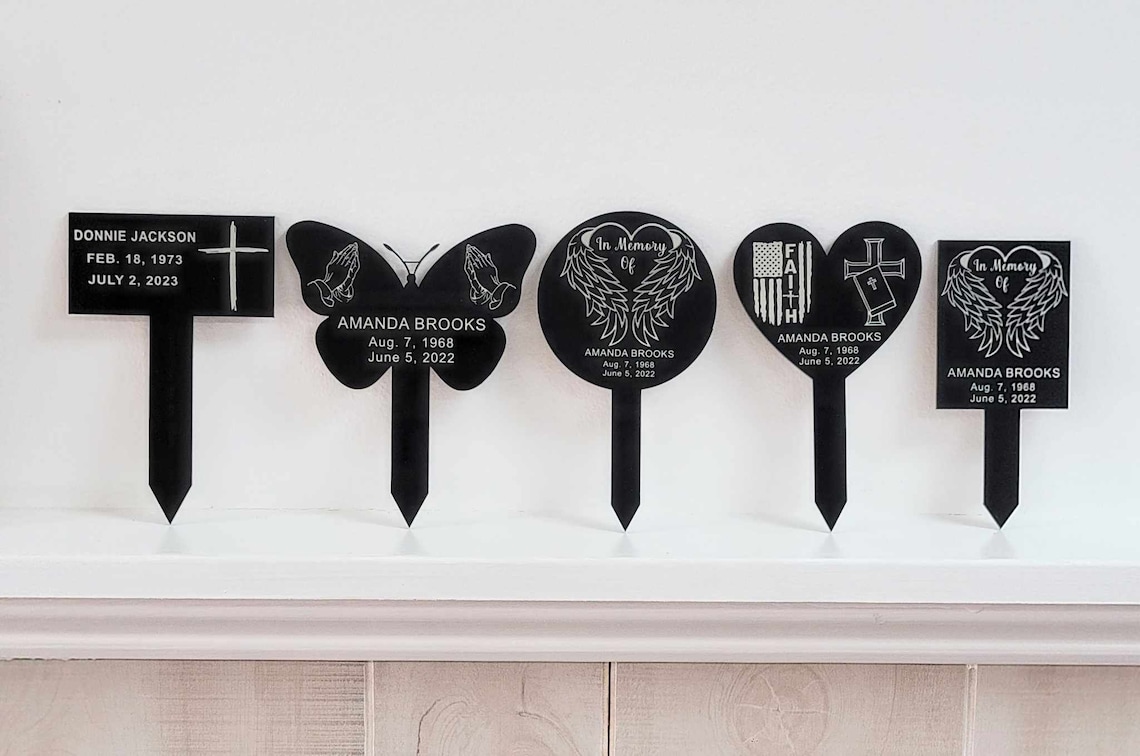 Acrylic Grave Site Marker, Temporary Grave Marker, Laser Cut Acrylic ...