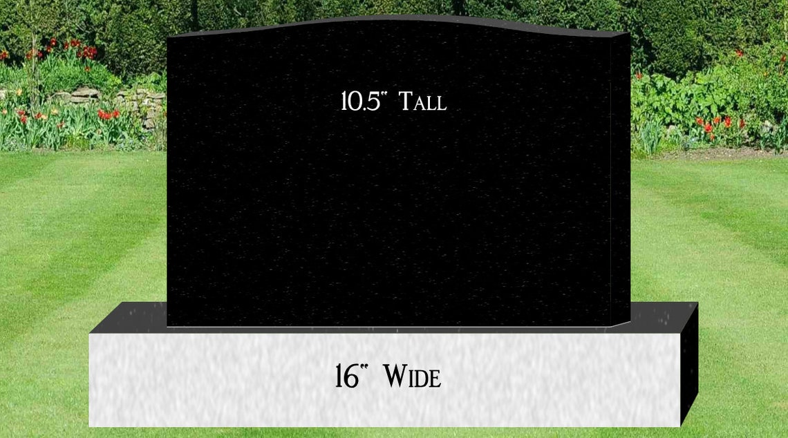 Laser Engraved Mini Upright Headstone Custom Grave Marker Jet Black ...