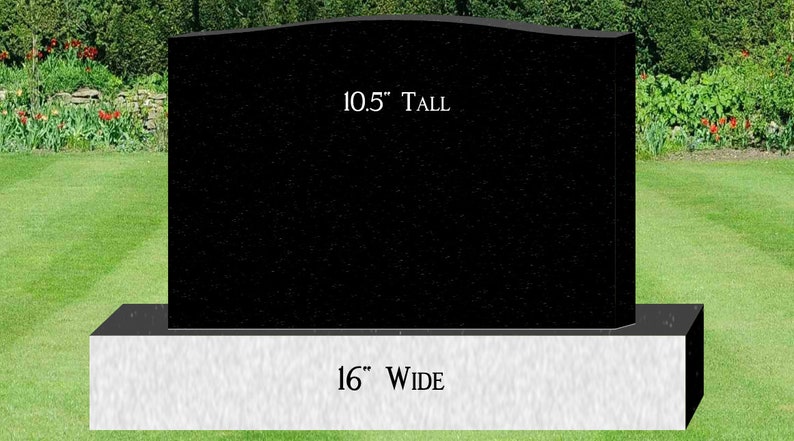 Laser Engraved Mini Upright Headstone Custom Grave Marker Jet Black ...