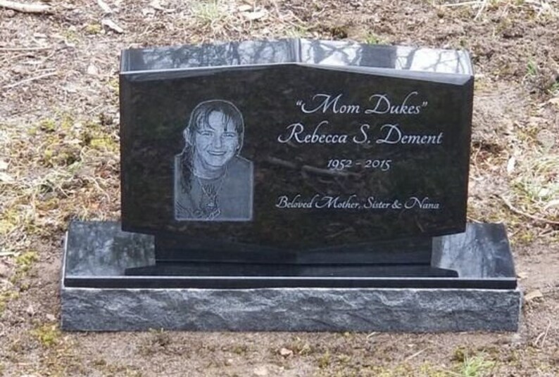 Personalized Laser Engraved Mini Diamond Upright Black Granite ...