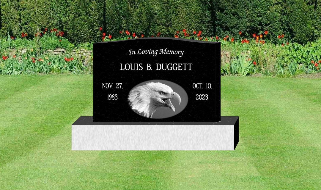Laser Engraved Mini Upright Headstone | Custom Grave Marker | Jet Black ...