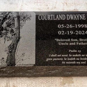Flat Grave Marker Headstone, Personalized 24x12x4" Standard Memorial ...