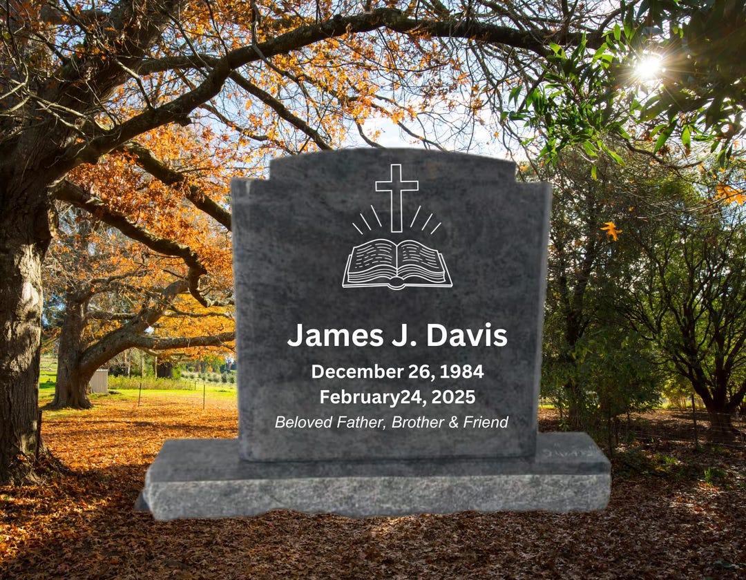 Premium Bahama Blue Granite Headstone Memorial Cemetery Grave Marker ...