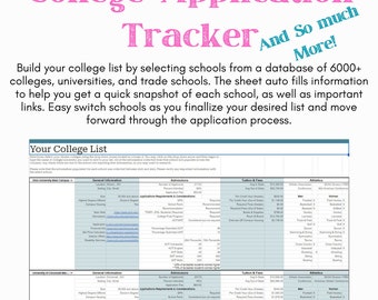 College Application Tracker Spreadsheet, Google Sheets College ...