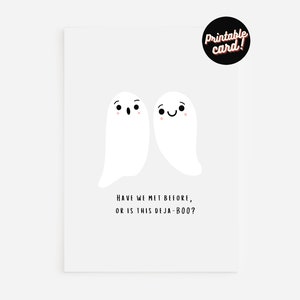 Printable Card, Ghost Card, Downloadable Halloween Card, Digital ...