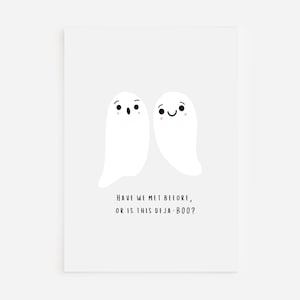 Printable Card, Ghost Card, Downloadable Halloween Card, Digital ...