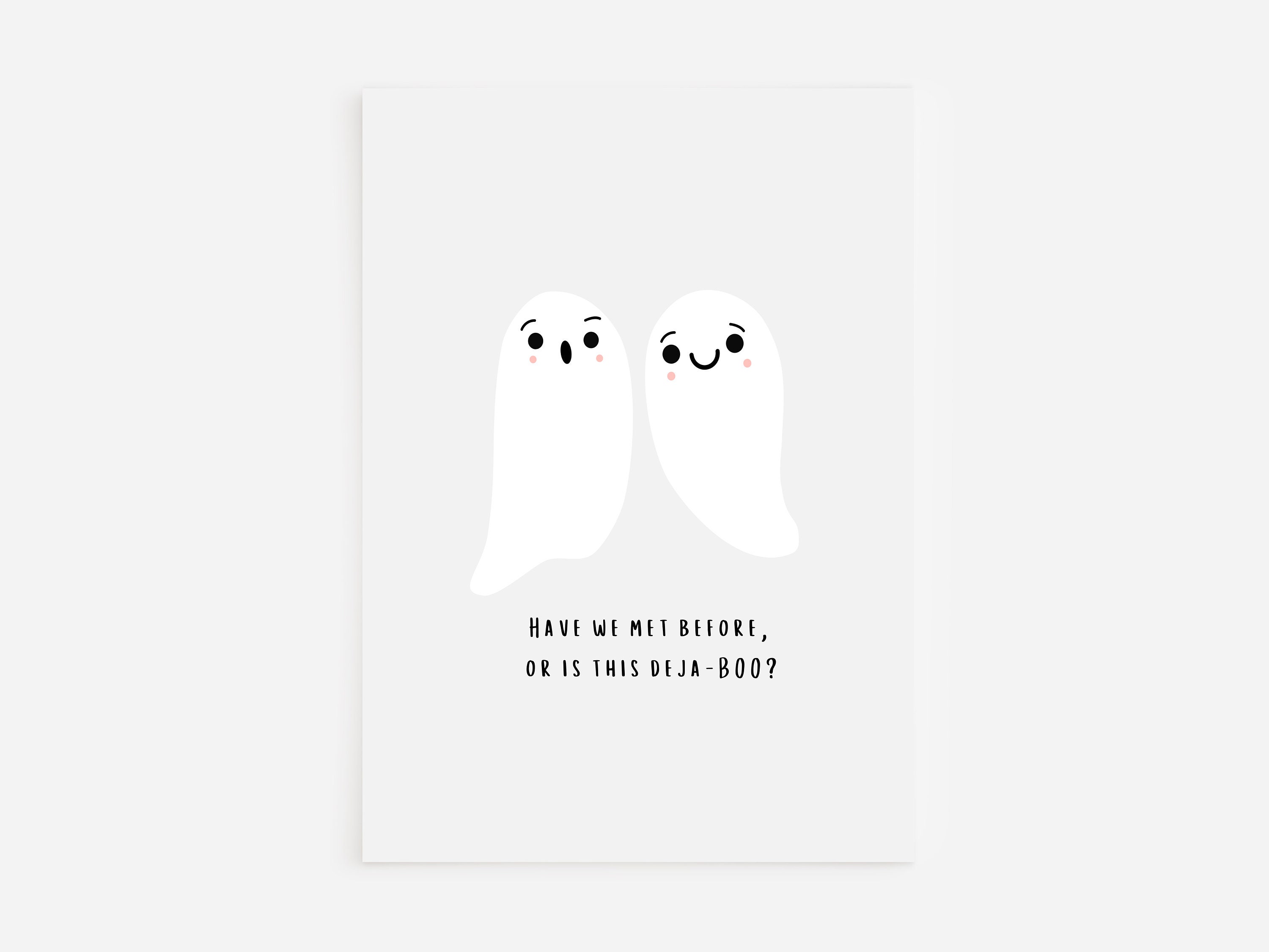 Printable Card, Ghost Card, Downloadable Halloween Card, Digital ...