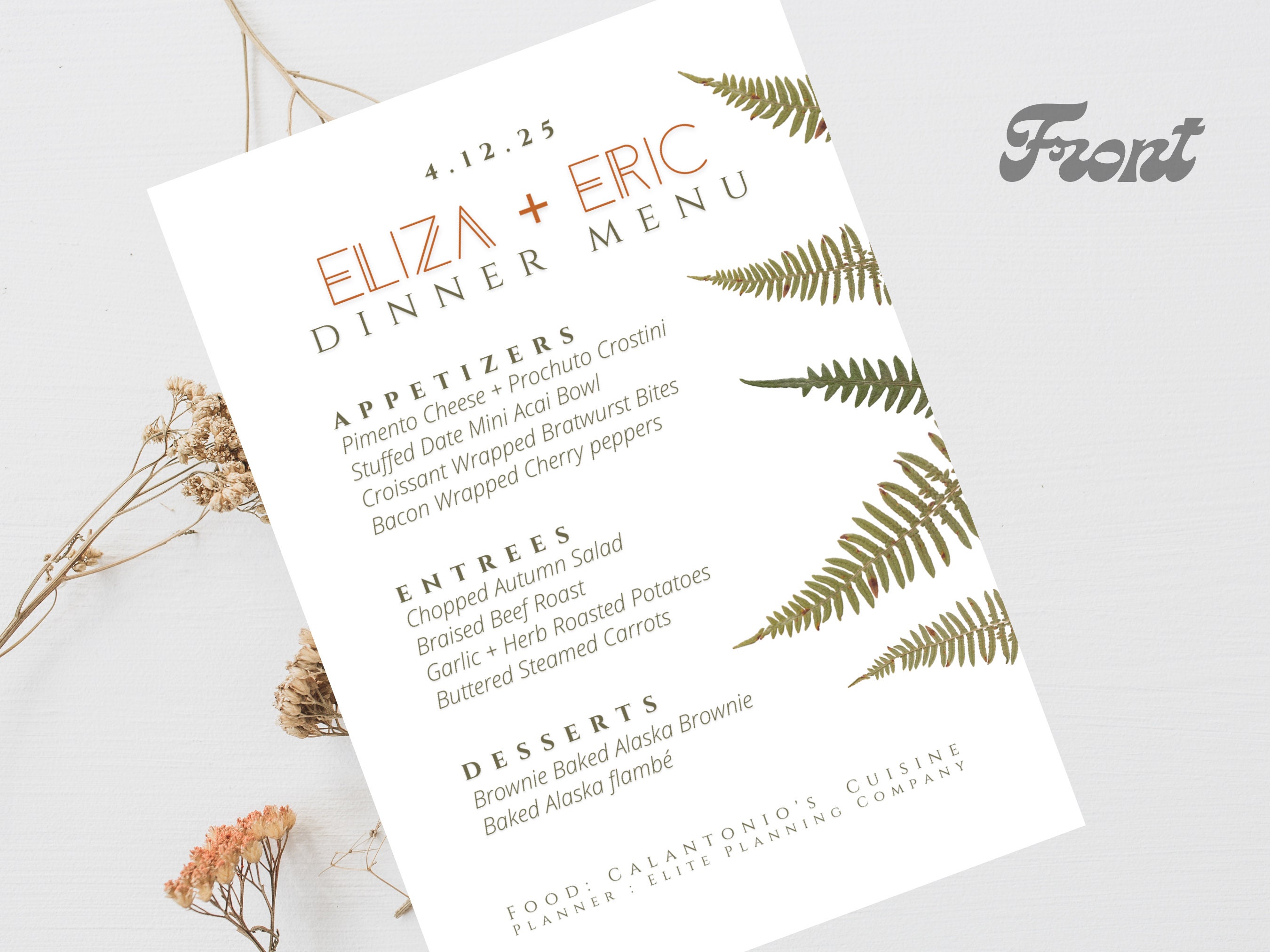 Menu Template | Modern Menu Template | Botanical Menu Template ...