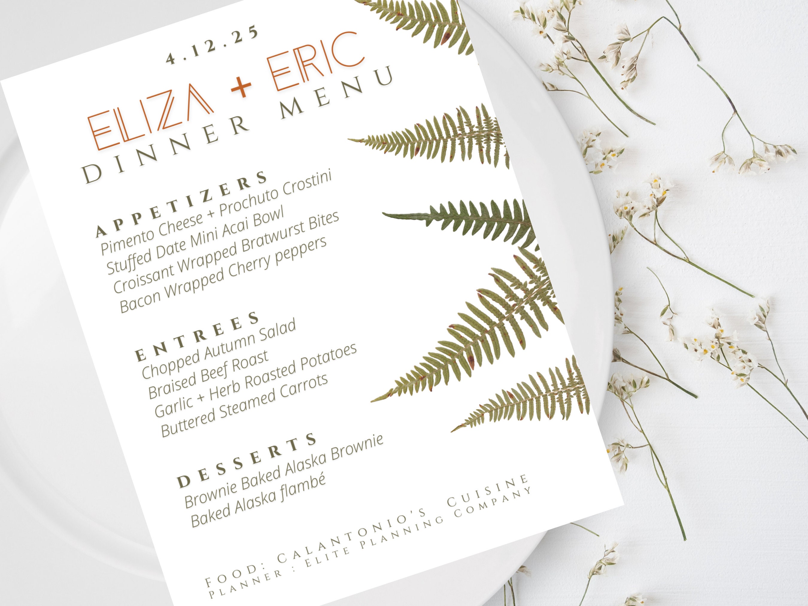 Menu Template | Modern Menu Template | Botanical Menu Template ...