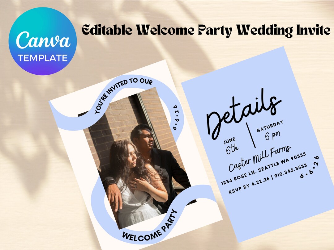 Welcome Party Invite | Invitation Template | Wedding Invitation | Party ...