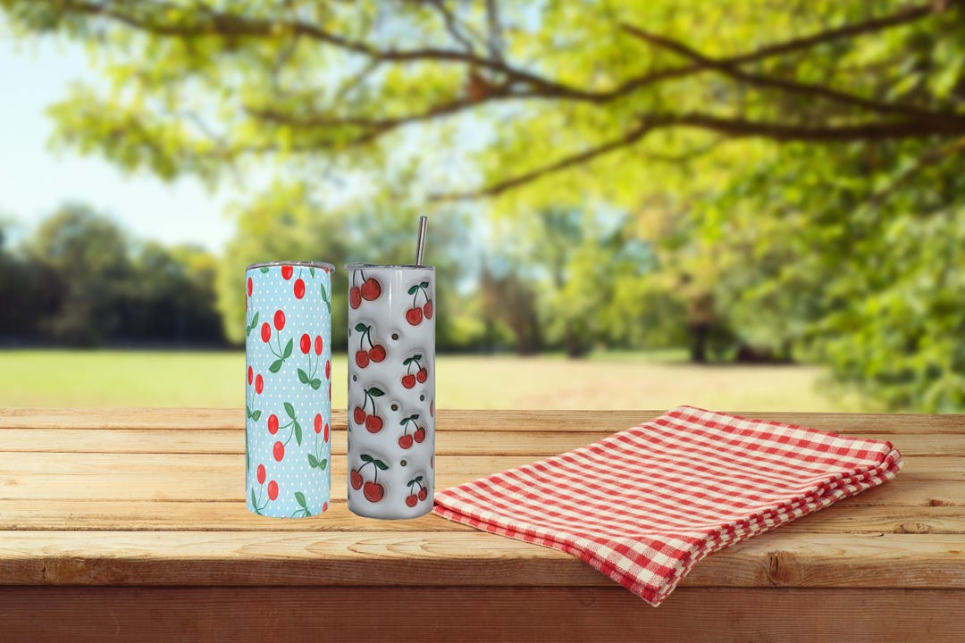 Multiple Designs Cute Cherries 20 Oz Skinny Tumbler Perfect for Both ...