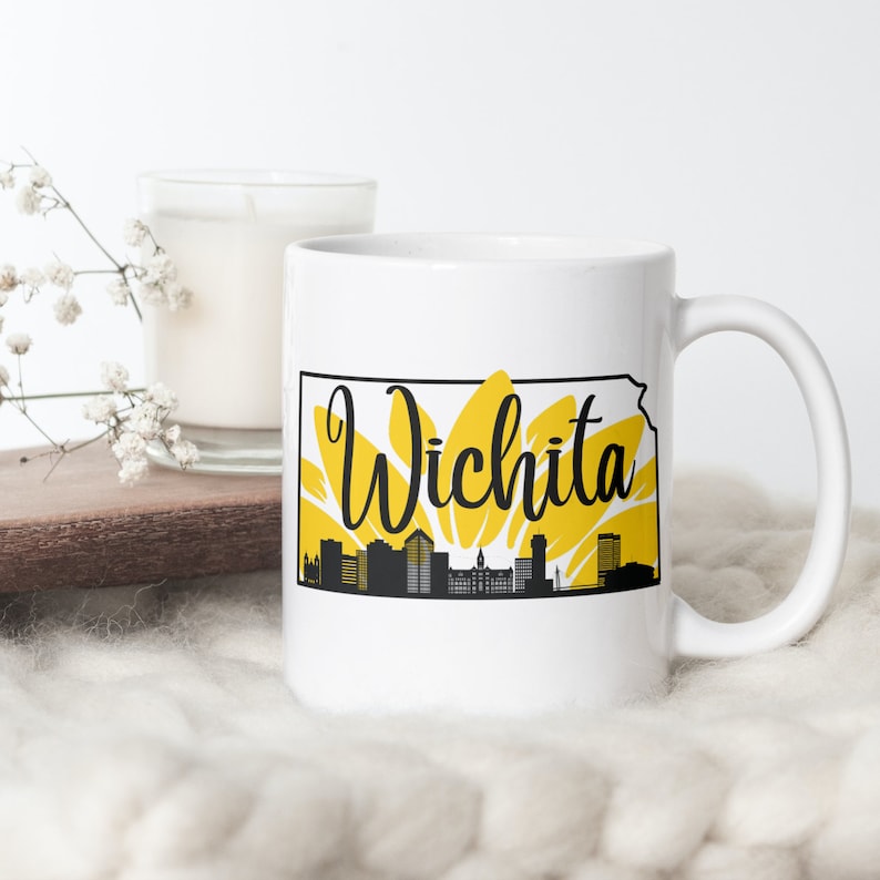 Wichita Kansas Yellow Sunflower Svg - Wichita - Sunflower Svg - State ...