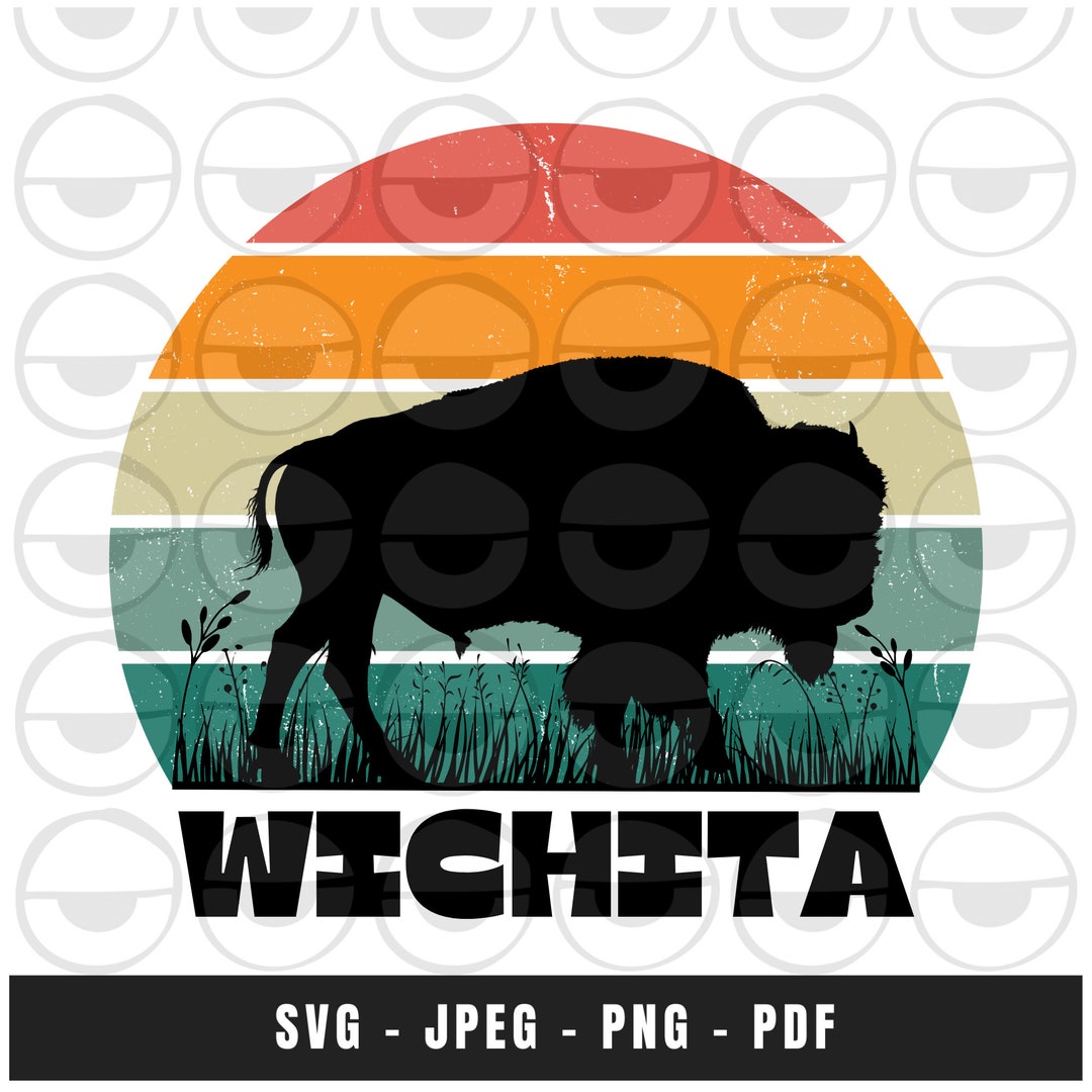 Wichita Svg - Prairie - Buffalo - Sunset - Postcard Svg - Poster Svg ...