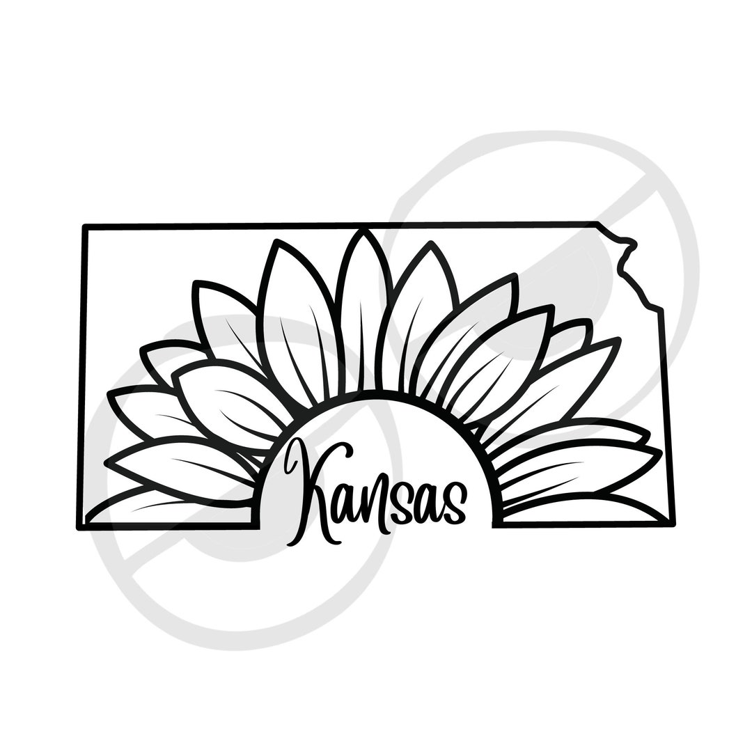 Kansas State Sunflower Svg - Sunflower Svg - State Sgv - Kansas - Etsy