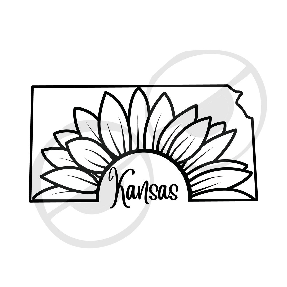 Kansas State Sunflower Svg - Sunflower Svg - State Sgv - Kansas - Etsy