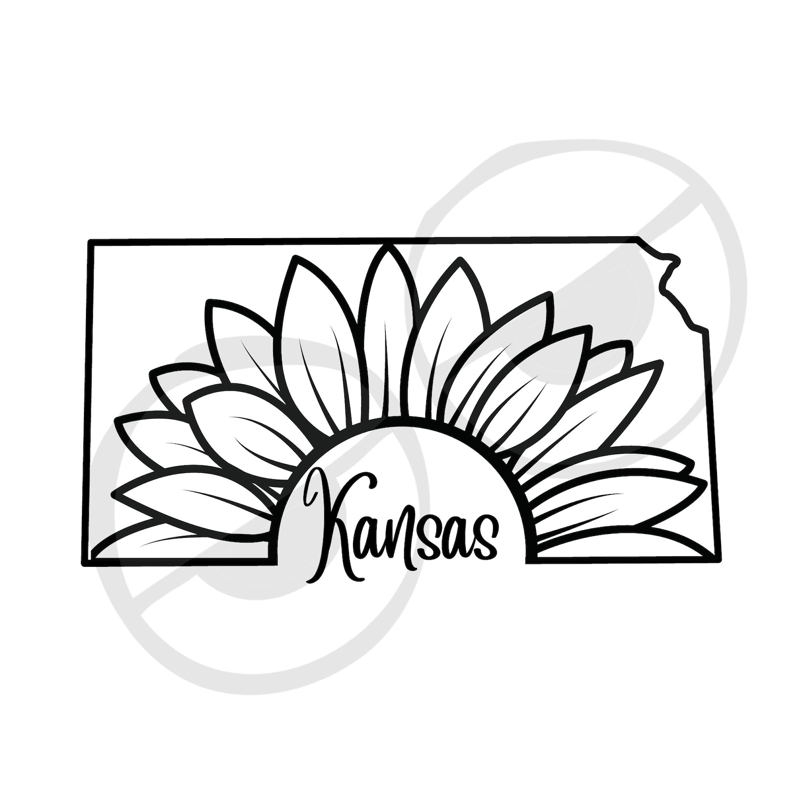 Kansas State Sunflower Svg - Sunflower Svg - State Sgv - Kansas - Etsy