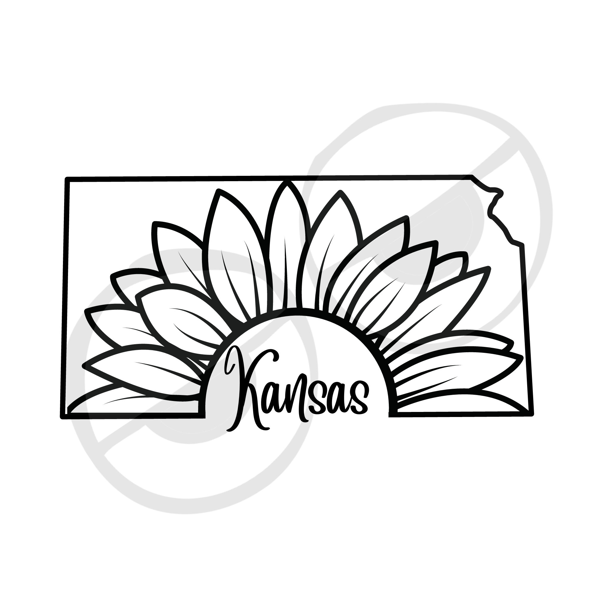 Kansas State Sunflower Svg - Sunflower Svg - State Sgv - Kansas - Etsy